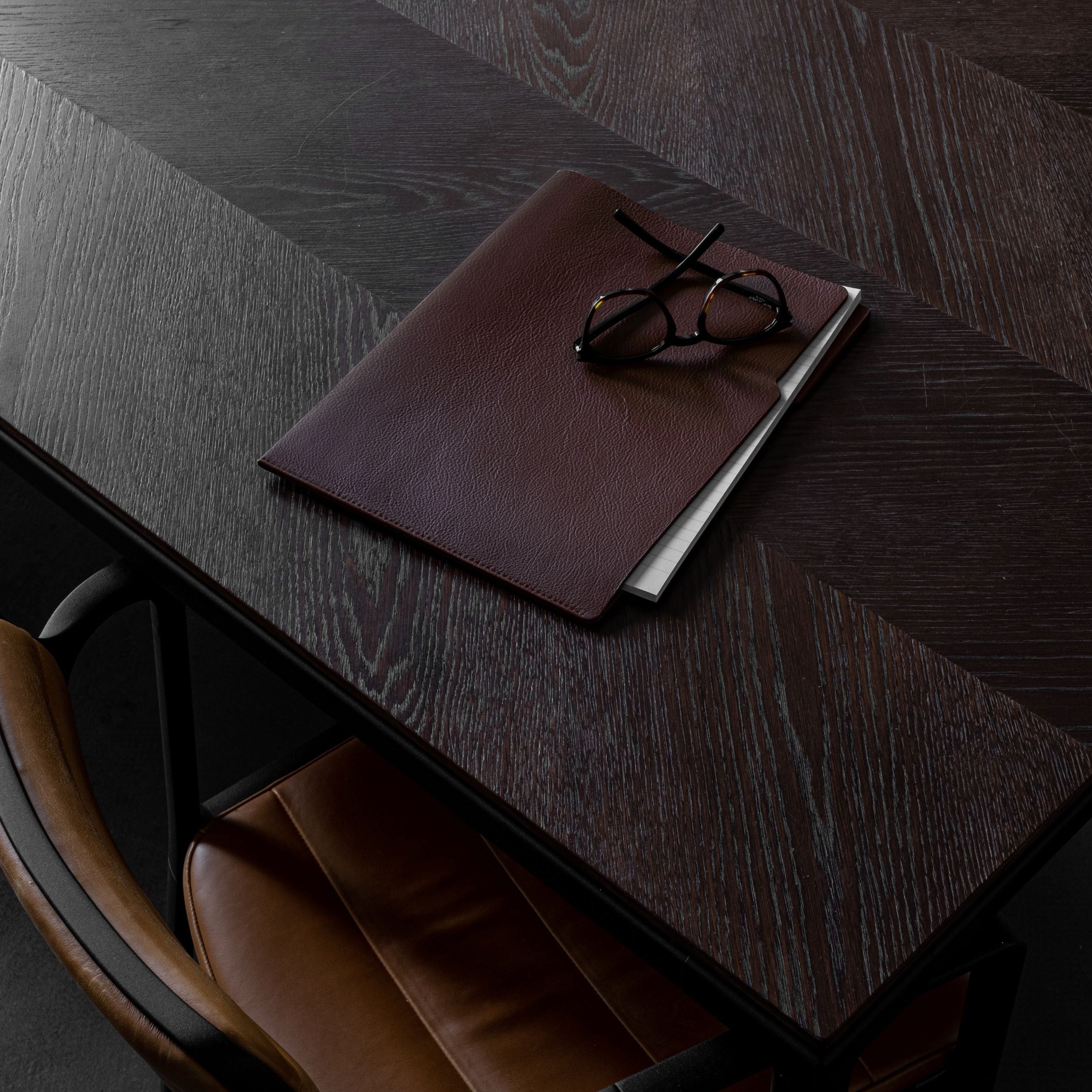 Cognac Residual Leather Bookbox - Large | August Sandgren